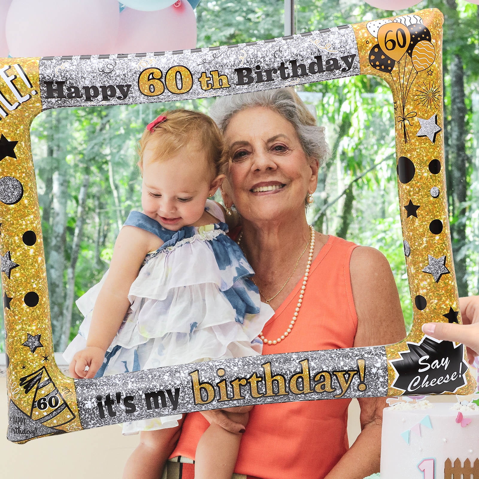 Milisten Birthday Booth Prop Inflatable Photo Frame 71X58CM Multi Color ...