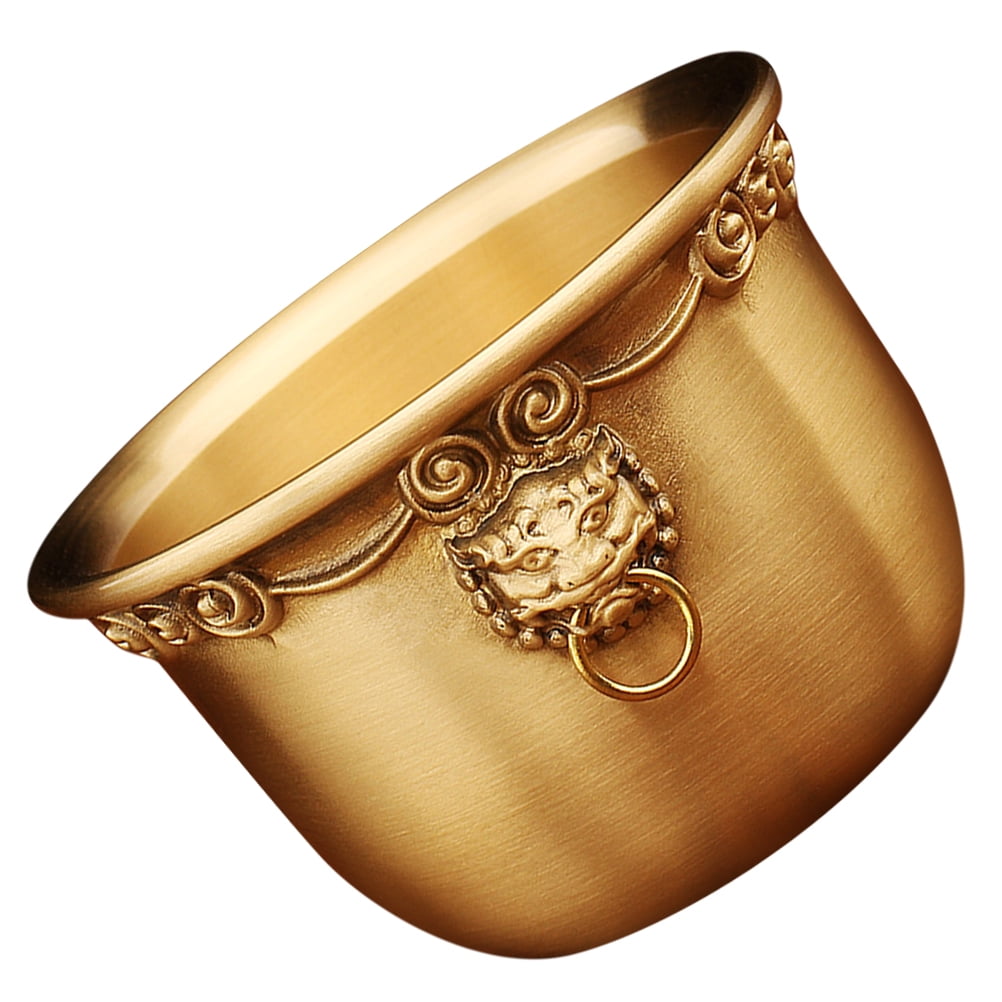 Milisten Brass Lion Head Treasure Basin Golden Shui Decor for Home ...