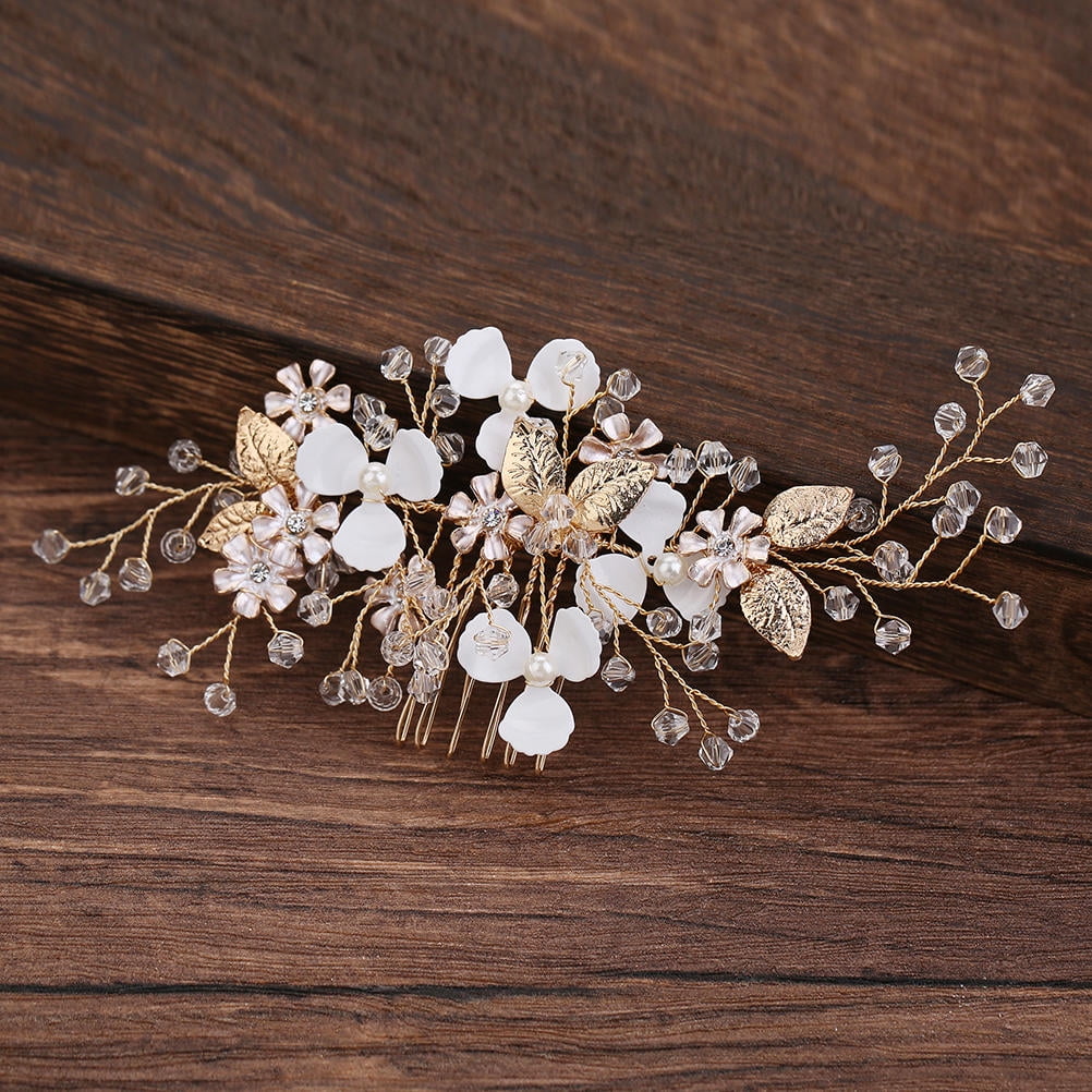 Milisten Bridal Hair Comb 1Set Crystal Flower Accessories for Wedding ...