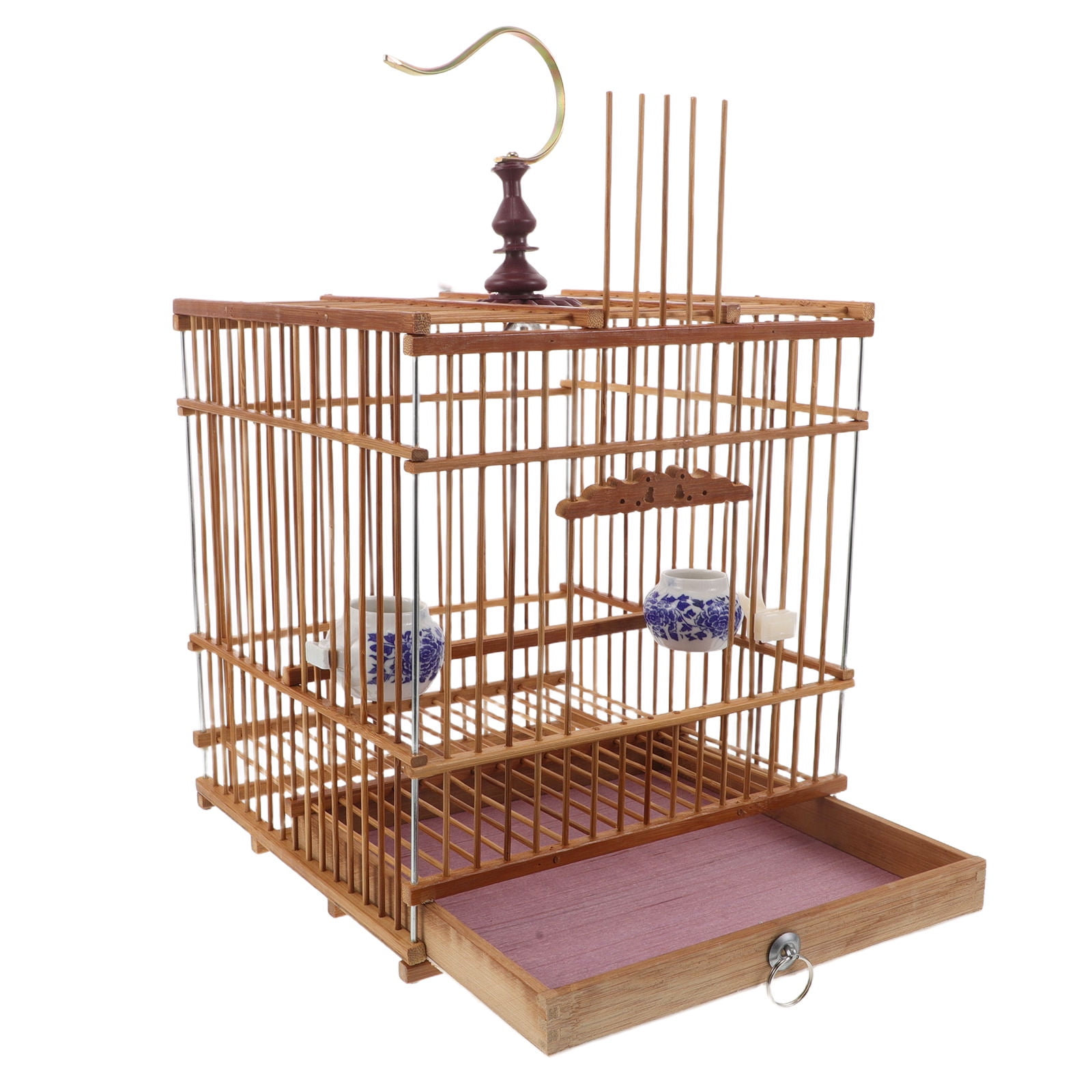 Milisten Carbonized Bamboo Hanging Bird Cage with Stable Structure ...