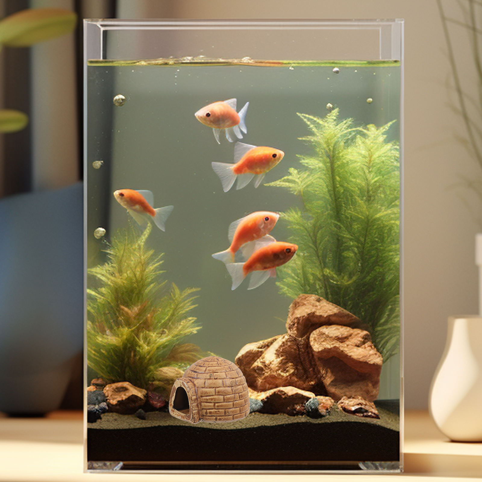 Milisten Aquarium Decor Ceramic Betta Fish Hideout Multi Durable ...