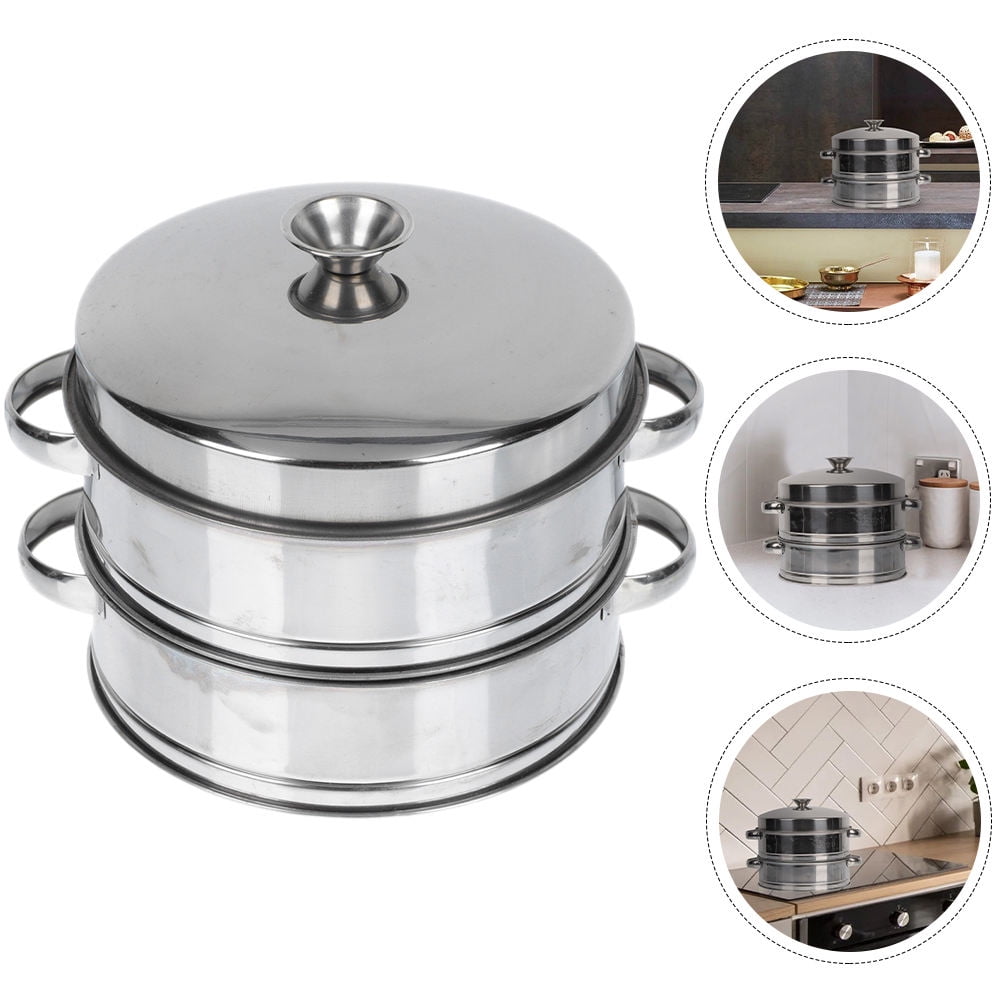 Milisten Chinese Steamer Silver Round Stainless Steel For Home Users ...