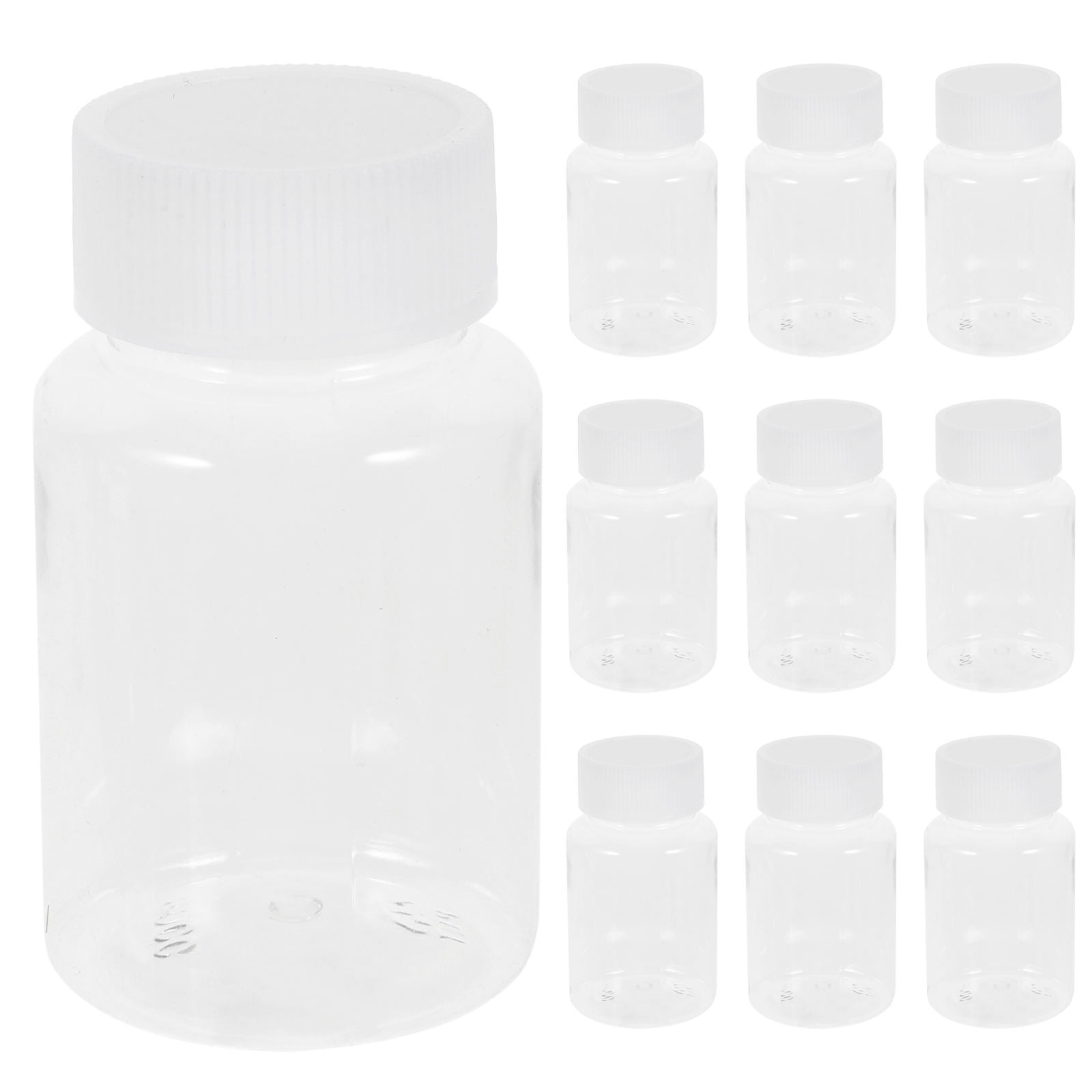 Milisten Clear Plastic Storage Bottles PET Material with White Screw ...