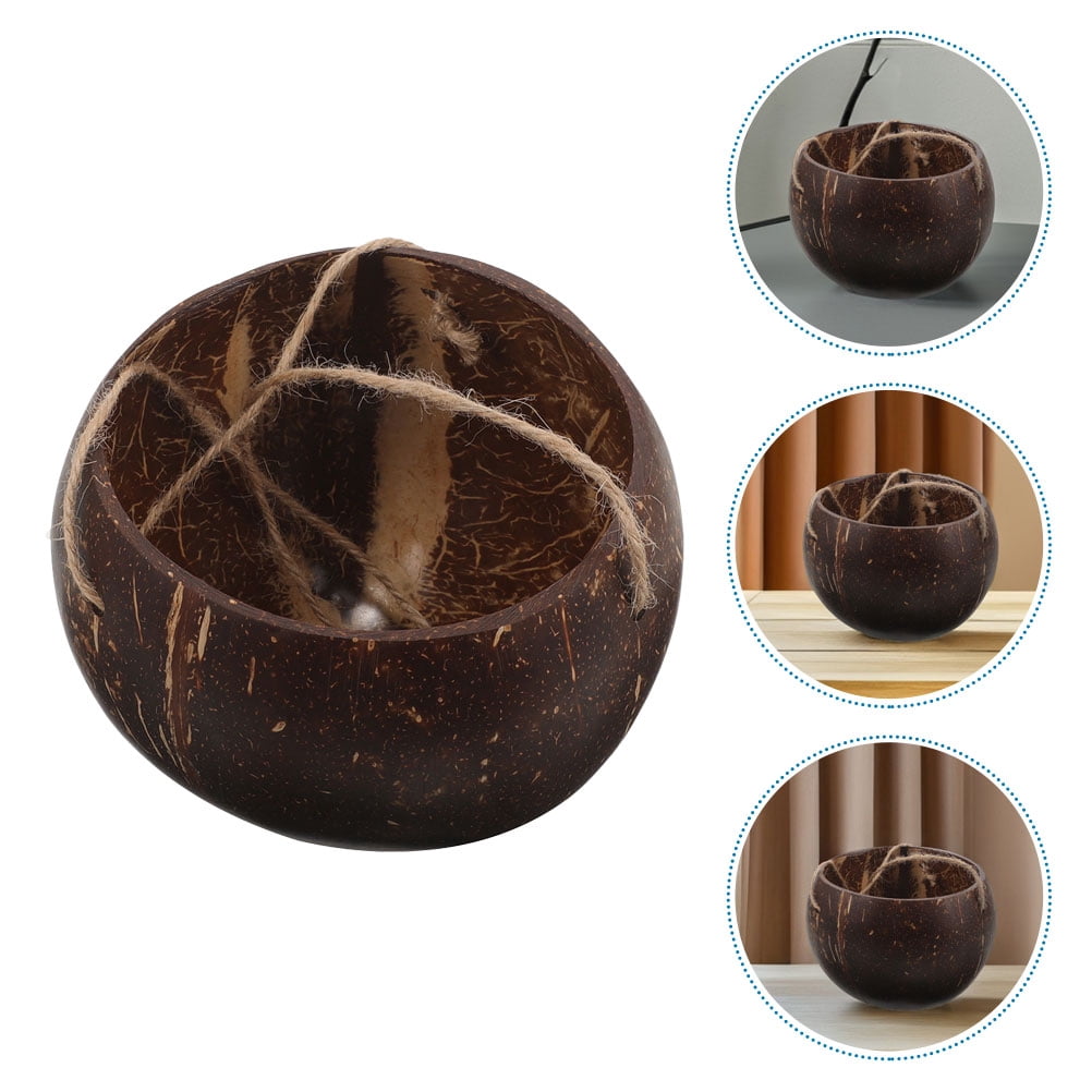 Milisten Natural Coconut Shell Hanging Flowerpot with Rope for Indoor ...