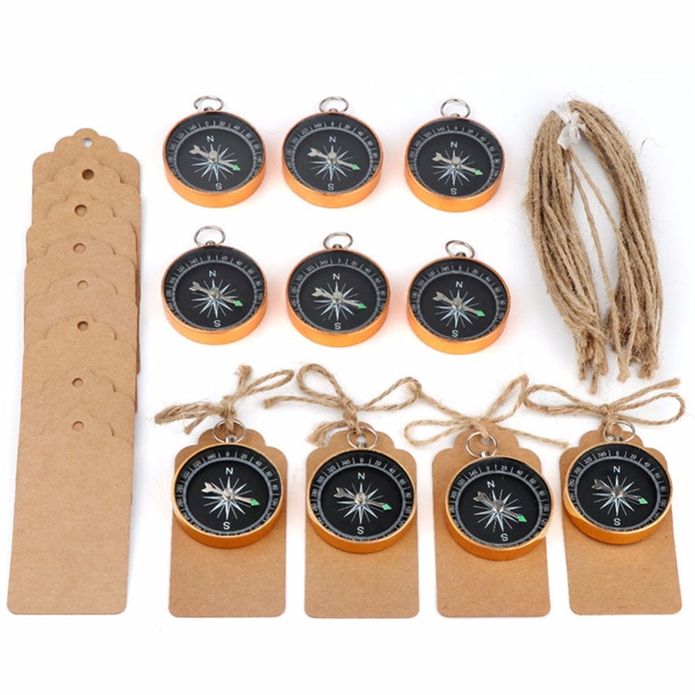 Milisten Metallic Pendant Compass Keychains Wedding Favors for Birthday ...