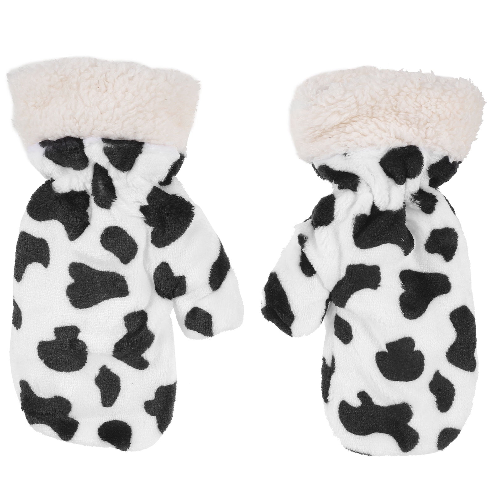 Milisten Cow Fluffy Mittens for Winter Activities Cold Weather ...