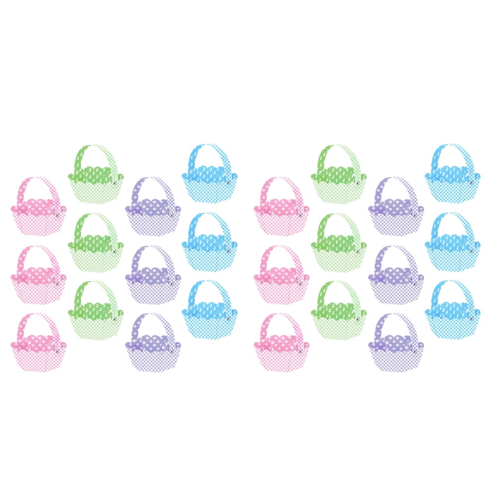Milisten Cute Baskets 24Pcs for Egg Storage Assorted Color Paper ...