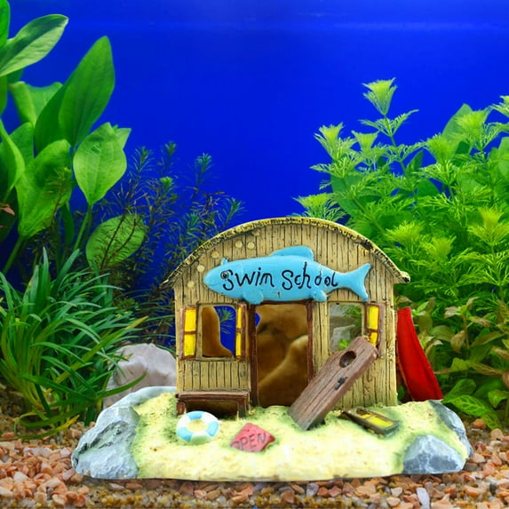 Milisten Decorative Cabin Model Fish Tank Tree House Decor Aquarium ...