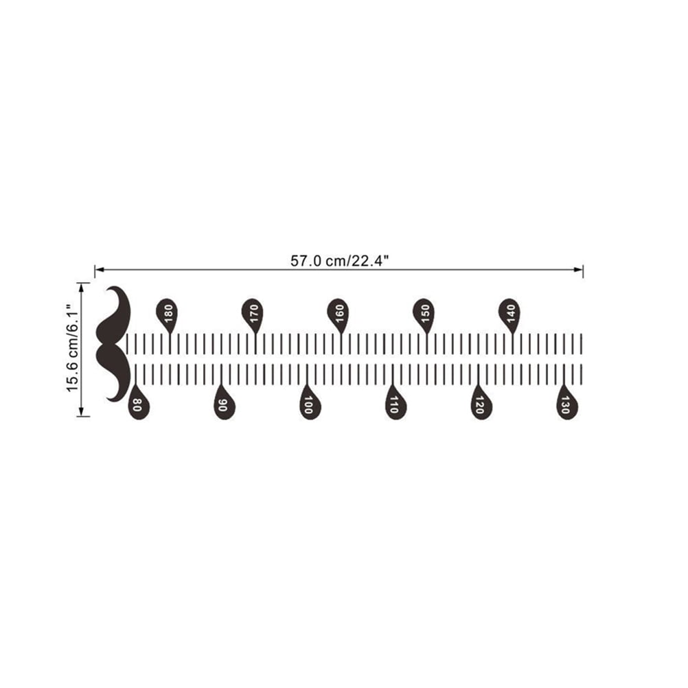 Milisten Black PVC Vinyl Height Chart Sticker for Kids Room Wall ...