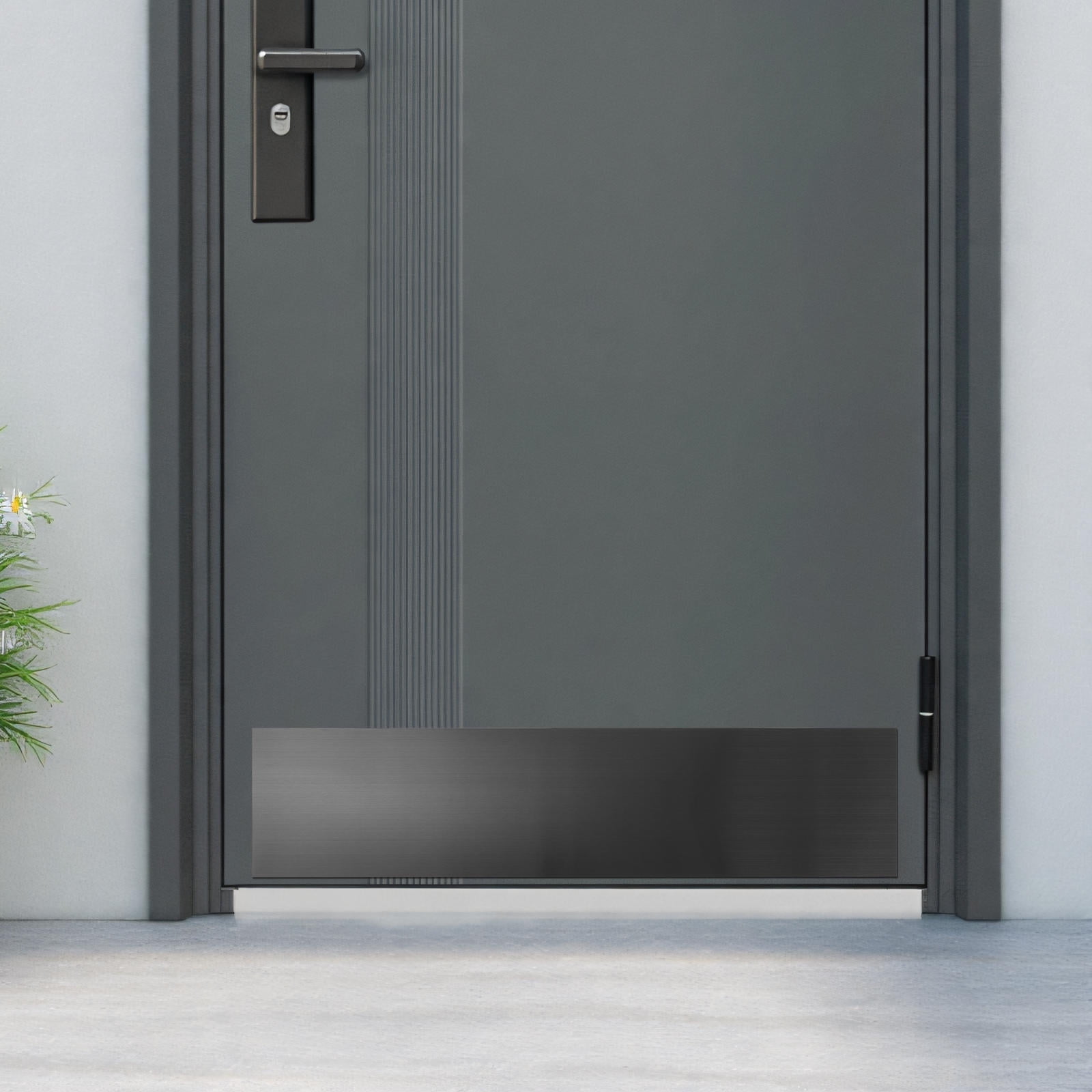 Milisten Door Push Plate 2 Pieces Stainless Steel Black For Exterior ...