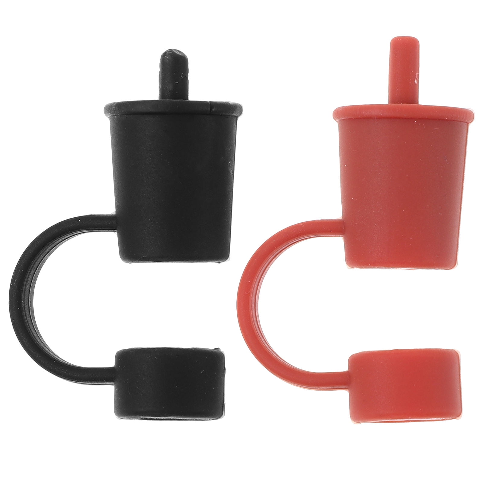 Milisten Drinking Straw Cap Reusable Silicone Tips for Picnic 2Pcs ...