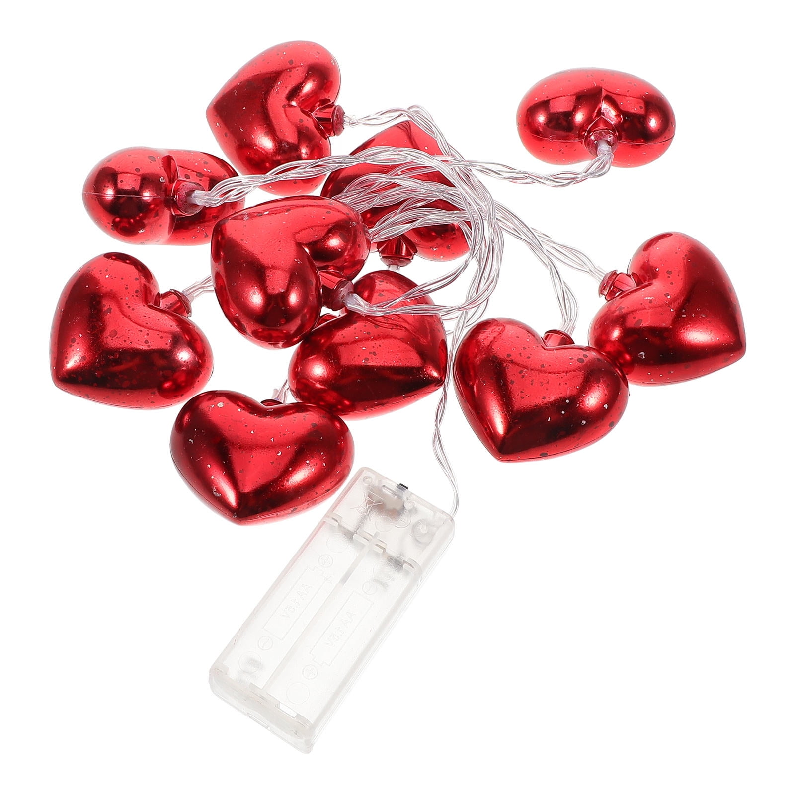 Milisten Easy Install Red LED Heart String Lights for Valentines Day ...