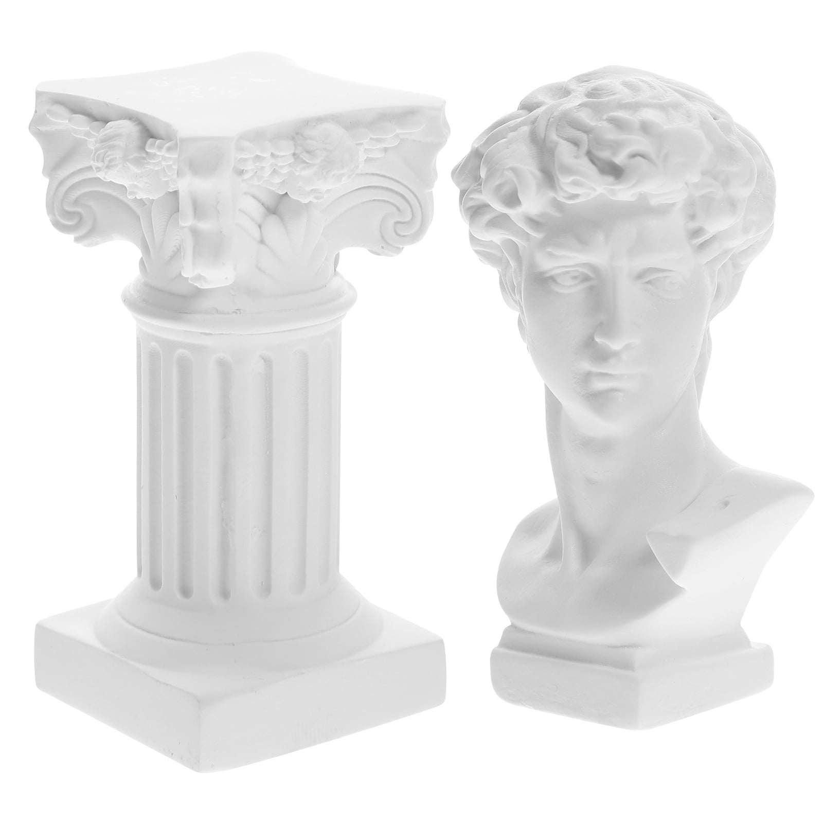 Milisten Exquisite Resin Greek Statue Decor David and Roman Column ...