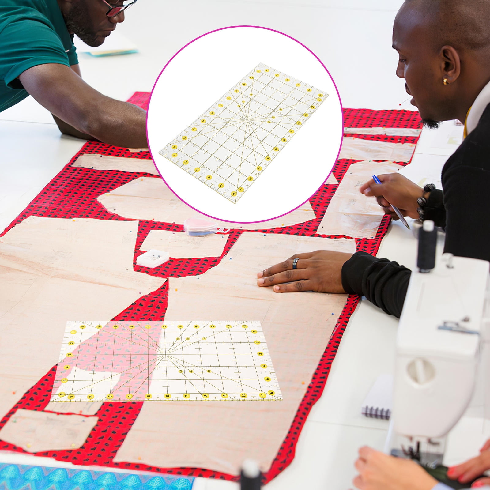 Milisten Fabric Cutting Ruler 1Set Assorted Color For Home Sewing And ...