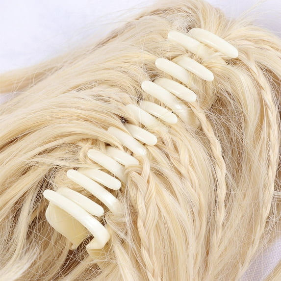 Milisten Flexible Golden Ponytail Claw Extension Made of Fiber with Easy Clip and Adjustable ...