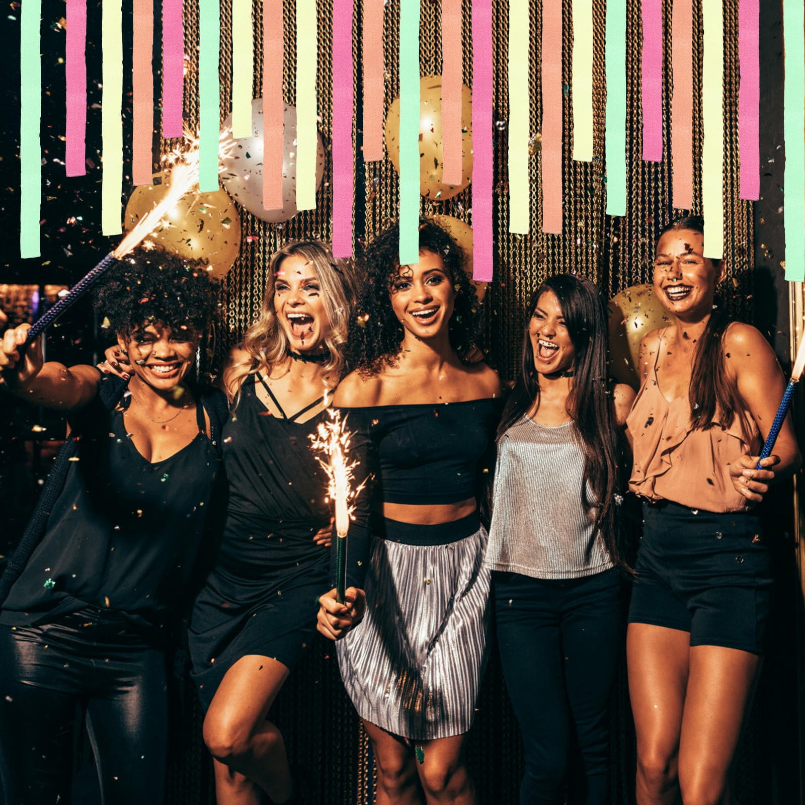 Milisten Fluorescent Pink Crepe Paper Streamers 4 Rolls for Birthday ...