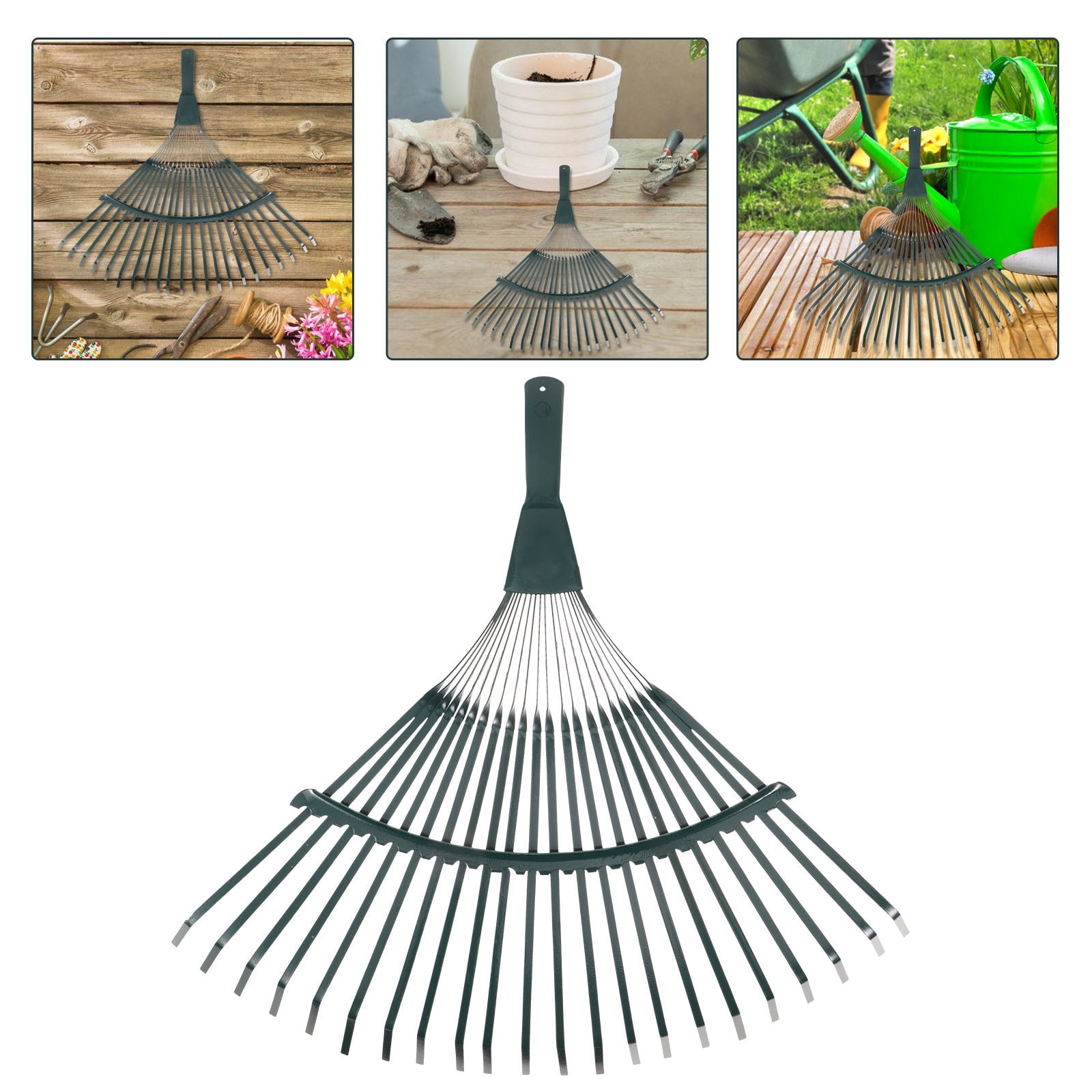 Milisten Garden Leaf Tool Small Rake Lawn Level for Leaves Dark Green ...