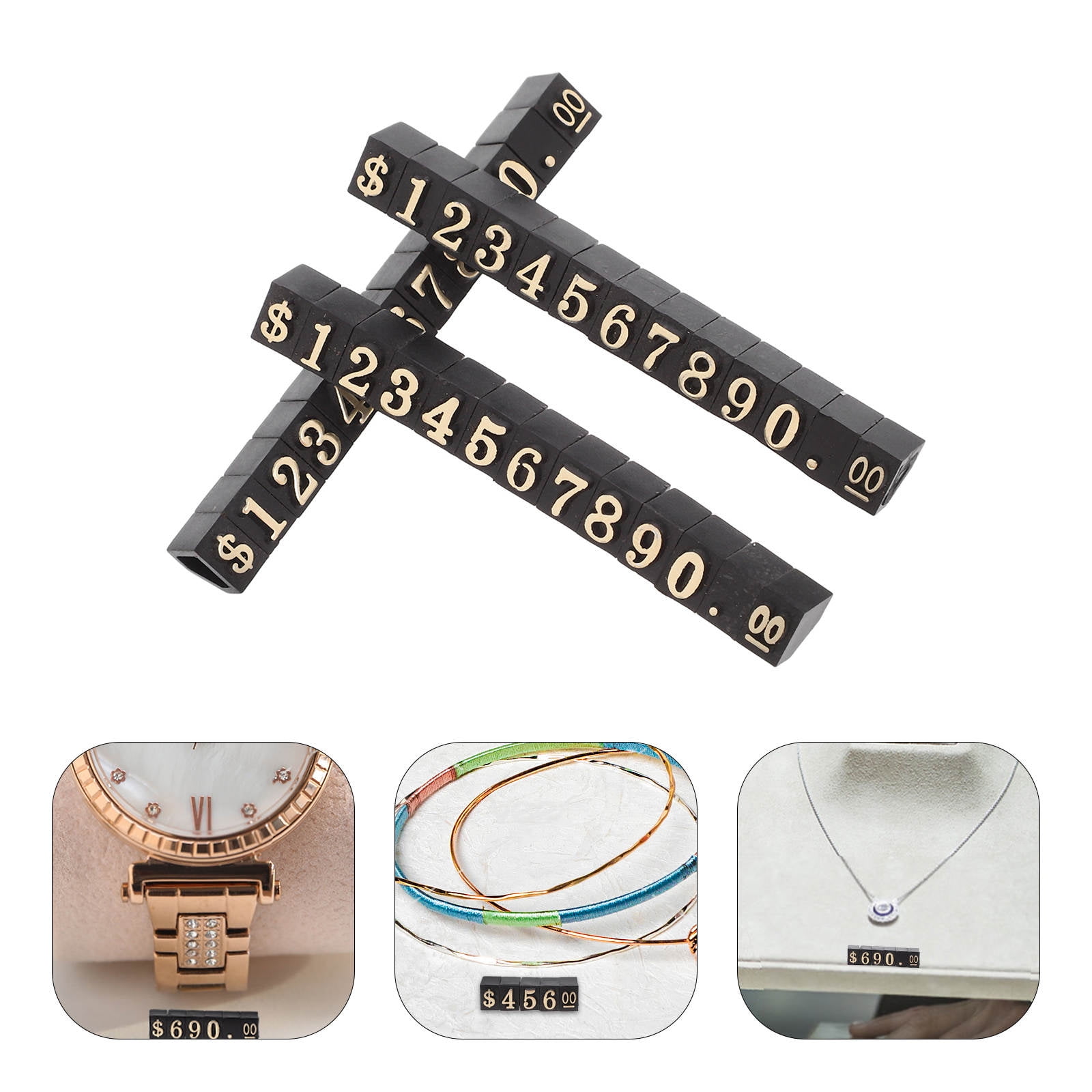 Milisten Golden Adjustable Price Display Stand for Jewelry Retail Home ...