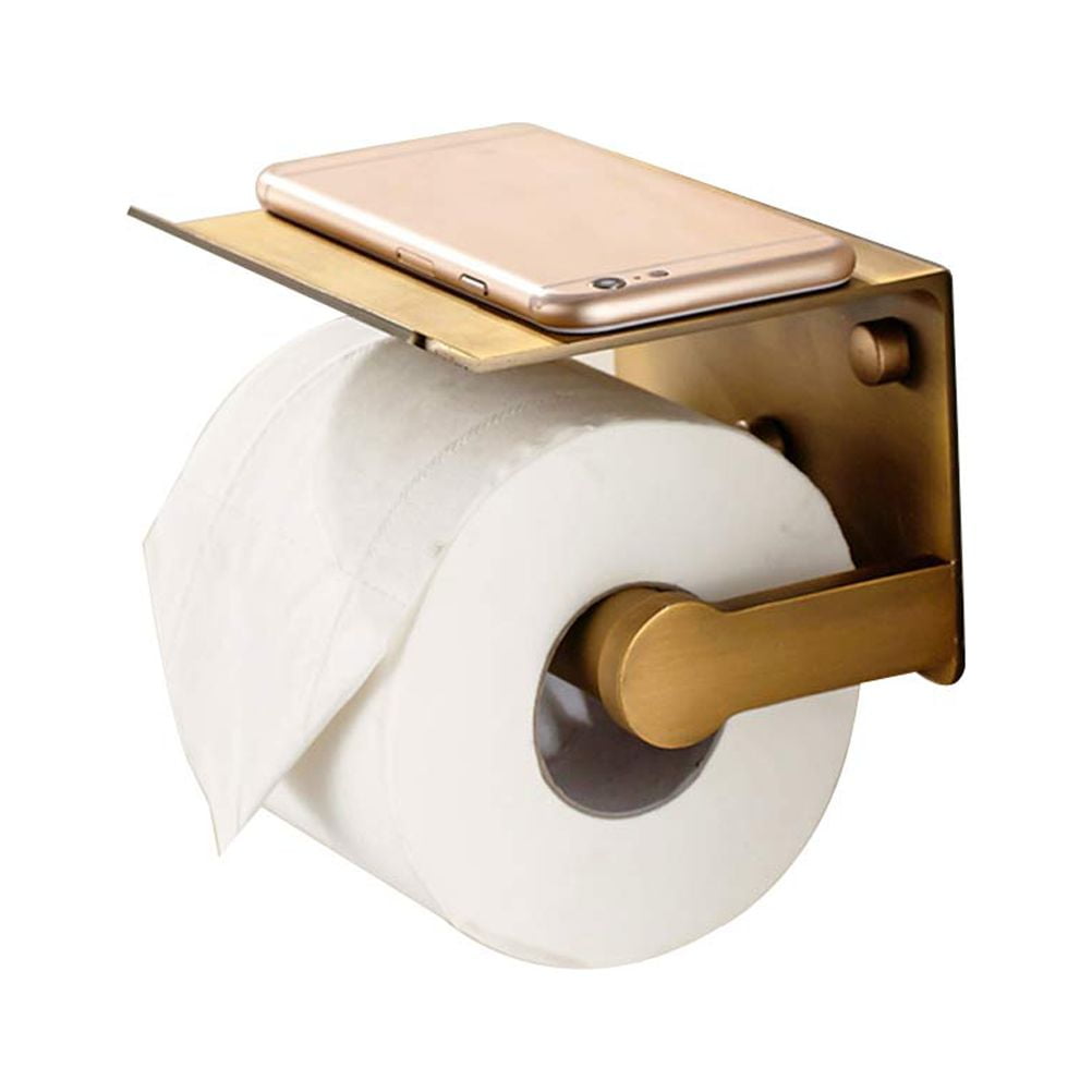 Milisten Golden Space Aluminum Tissue Holder with Mobile Phone Shelf ...