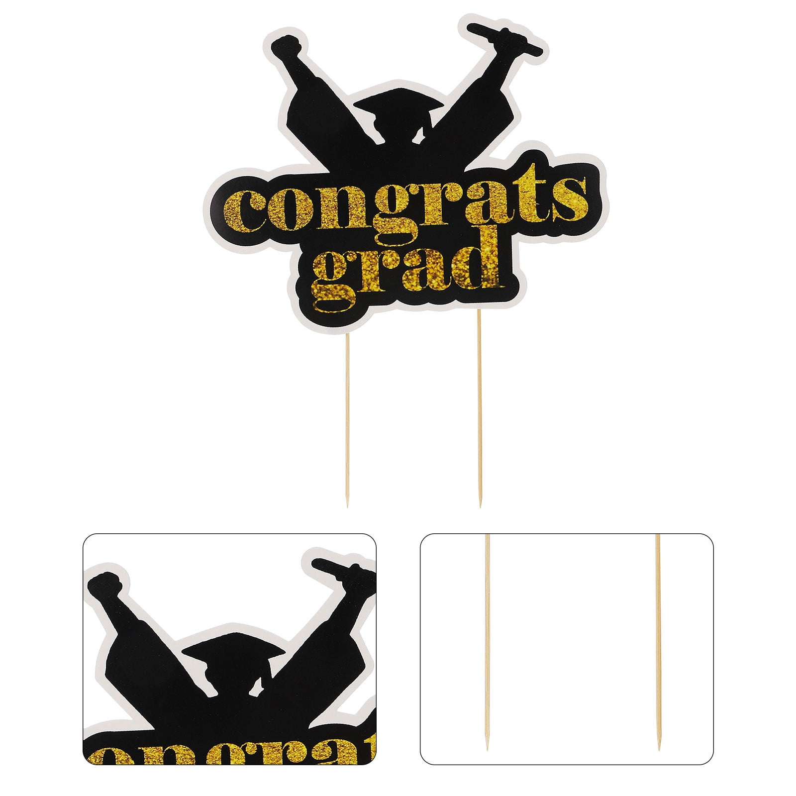 Milisten Graduation Party Cake Toppers Picks Ornaments for Decor ...