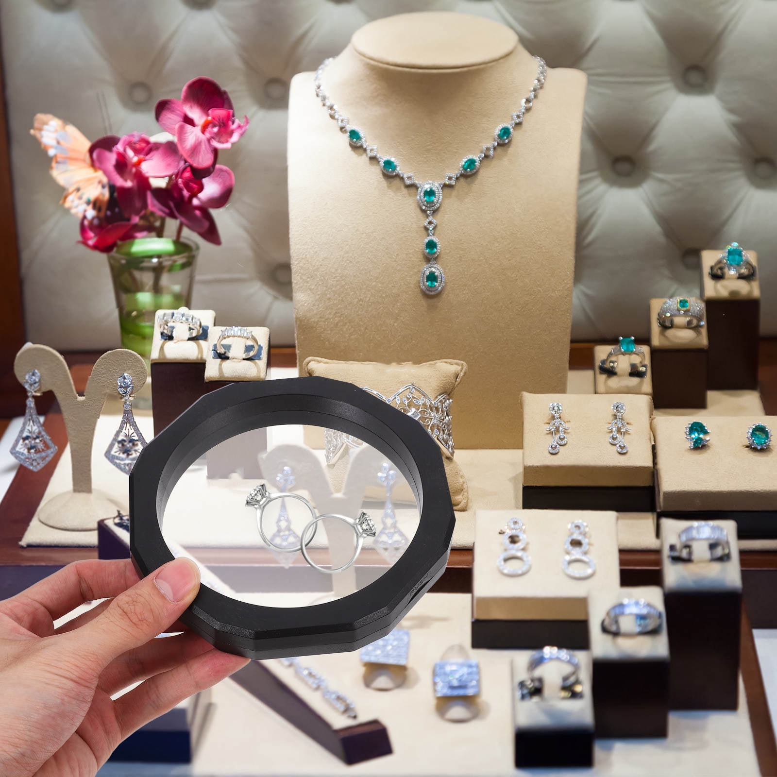 Milisten Jewelry Display Box with Transparent Plastic Cover and PE Film ...
