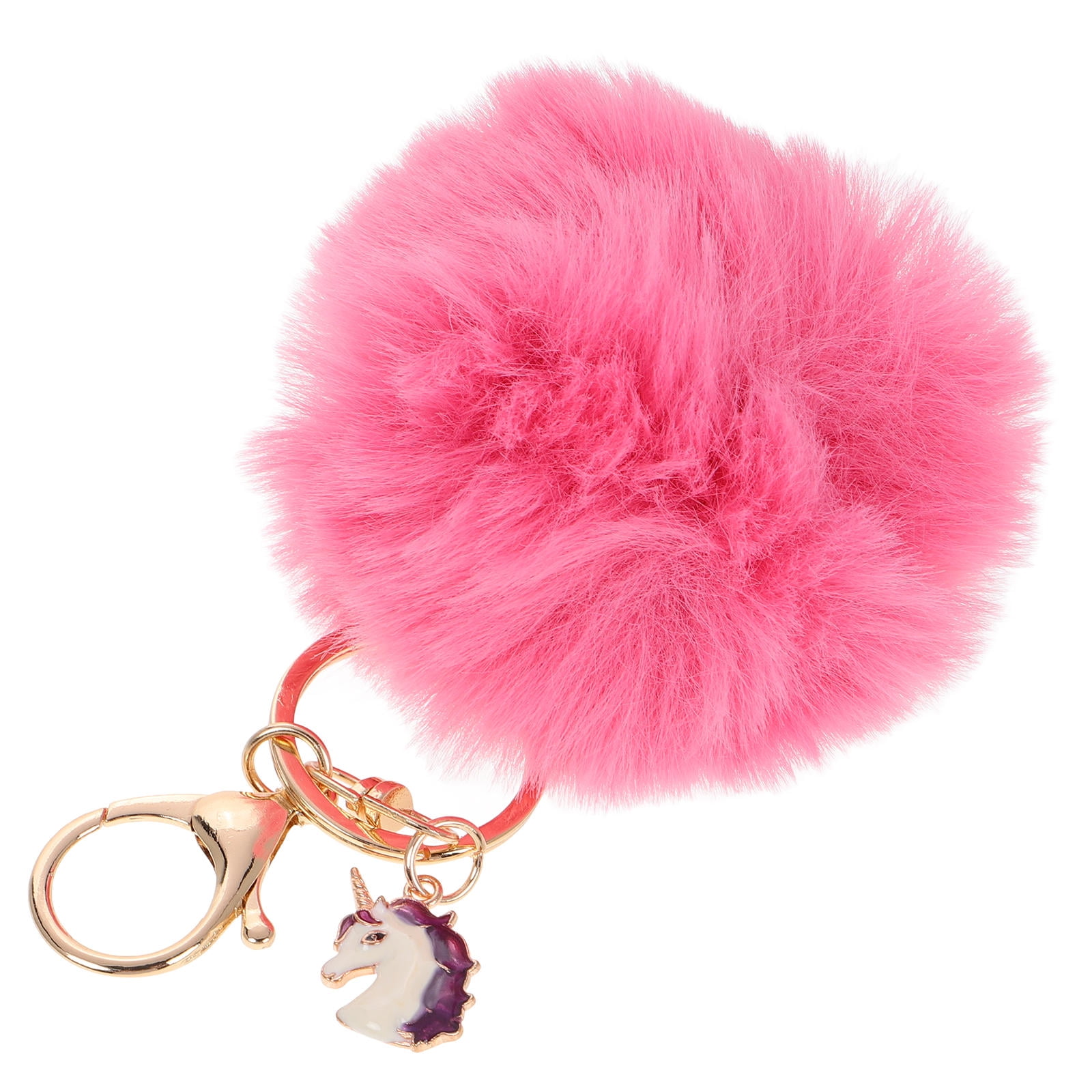 fluffy unicorn keyring