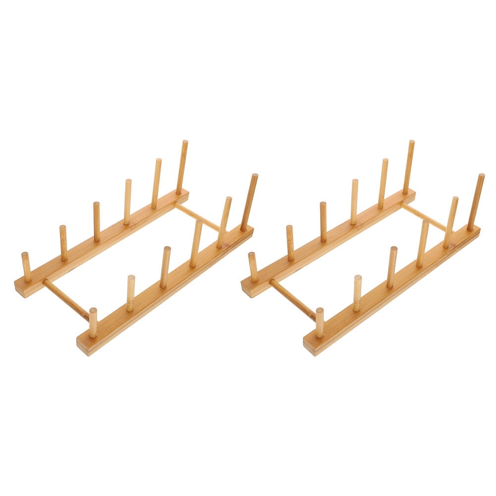 Milisten Bamboo Drainer for Plates Bamboo 2Pack 11.4X4.7X3.9In ...