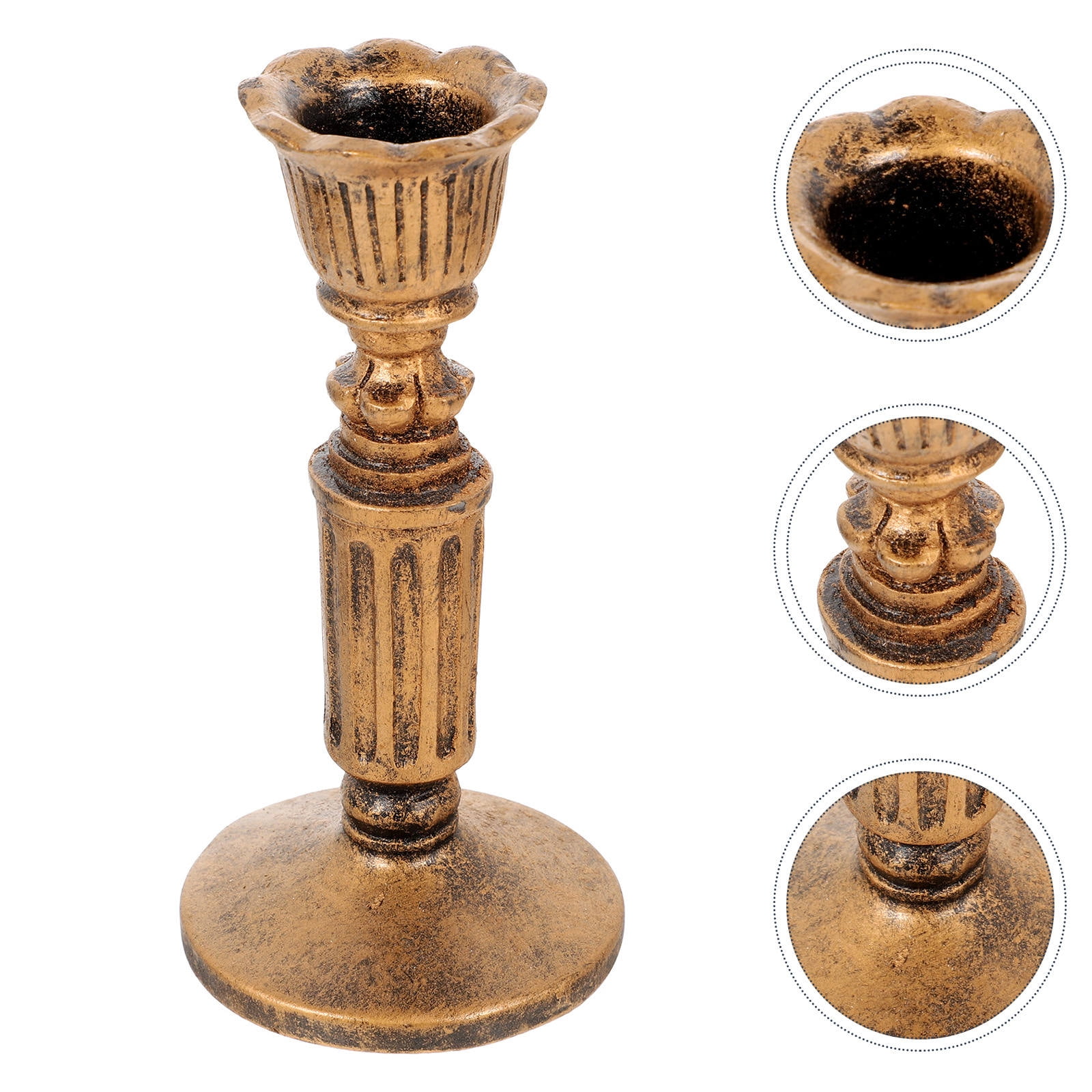 Milisten Antique Style Candle Holder Coffee 1Pack 5.50x2.75x2.75in ...