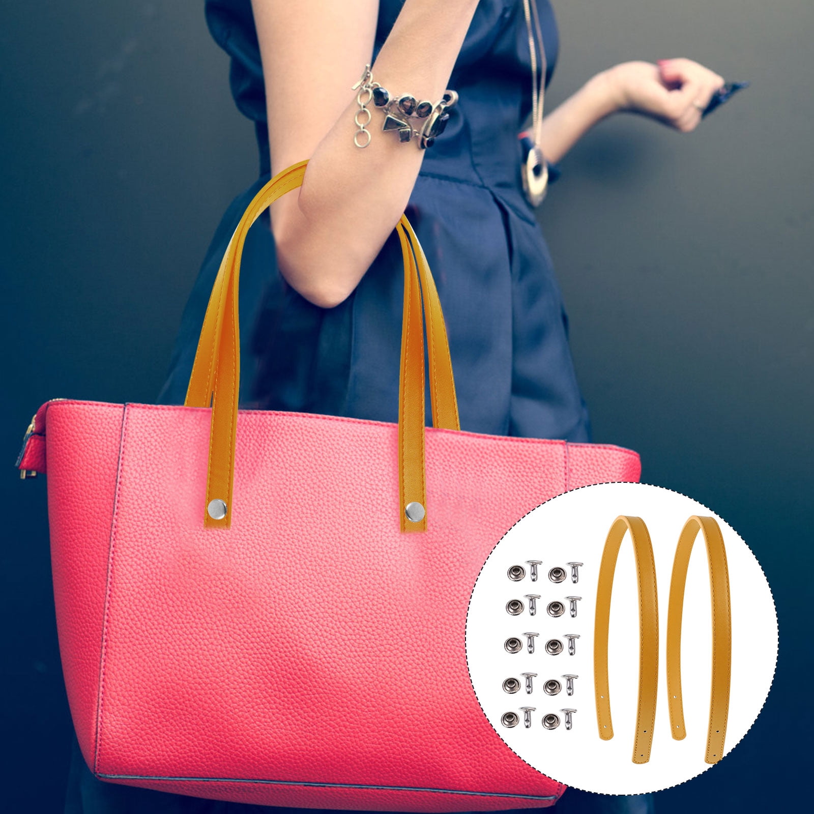 Milisten Replacement Purse Straps Bag Belts Yellow Pu Leather 2 Set ...