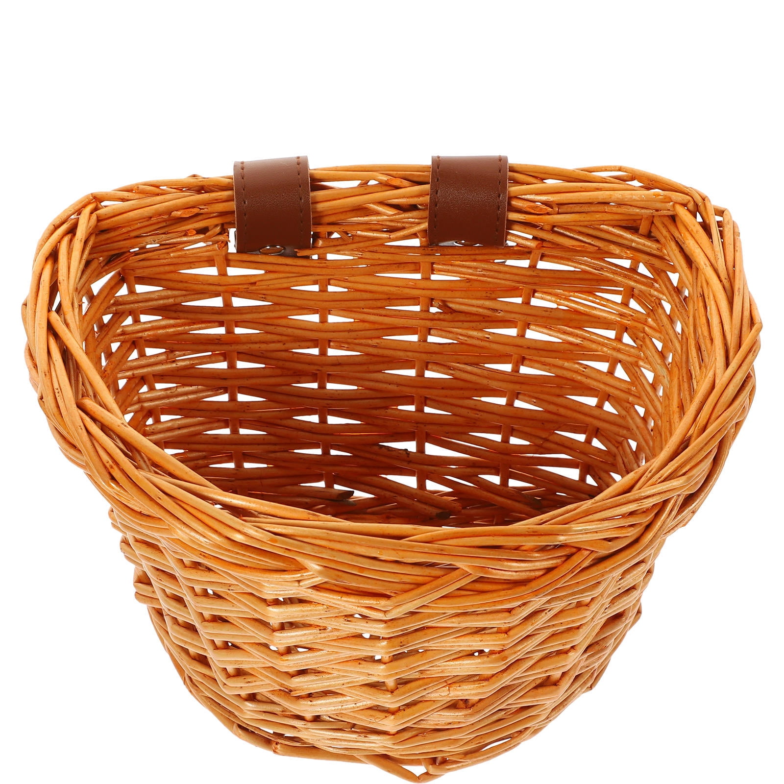 Milisten Large Capacity Light Brown Woven Bike Basket with Easy ...