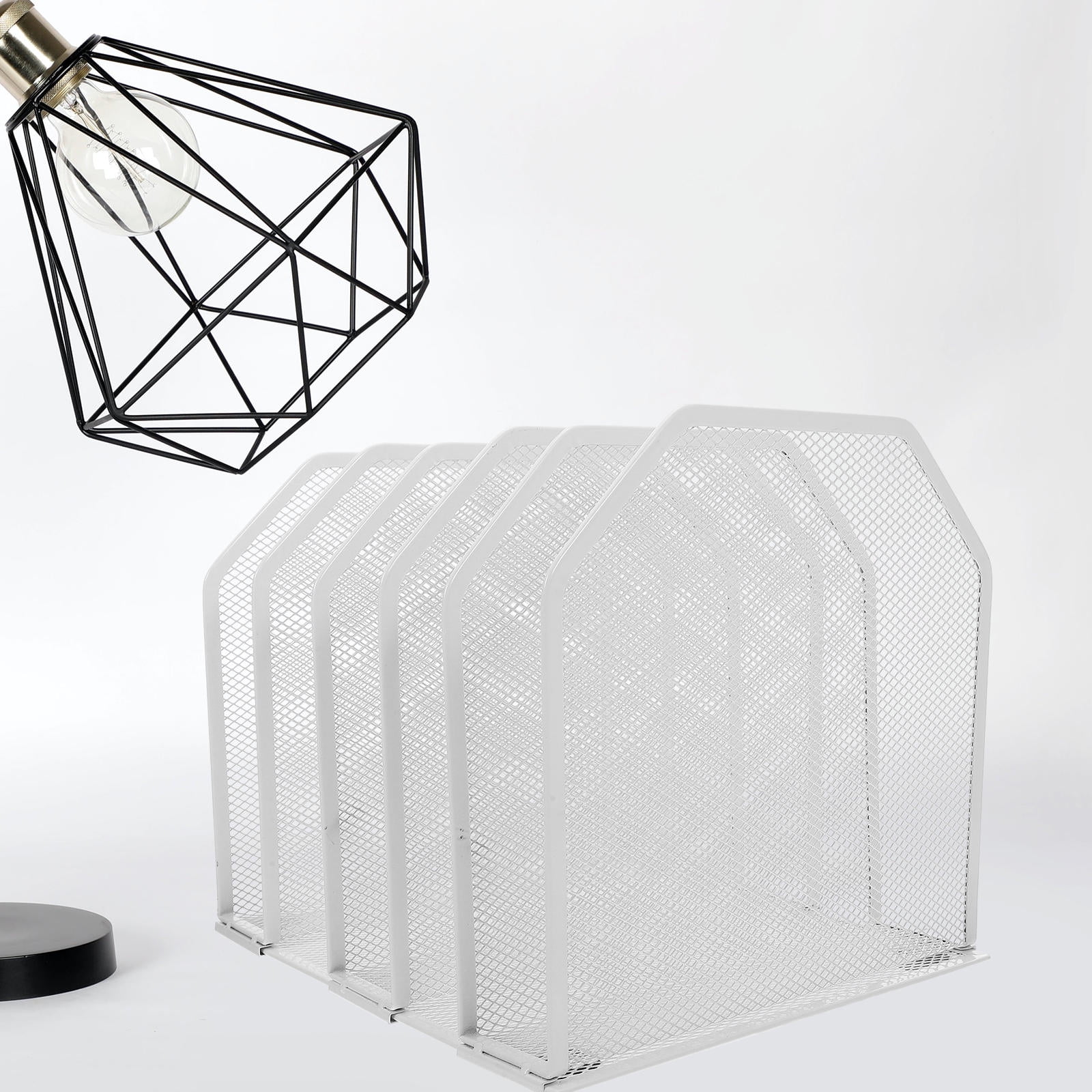 Milisten Metal Desktop File Holder in White for Home Office Workspace ...