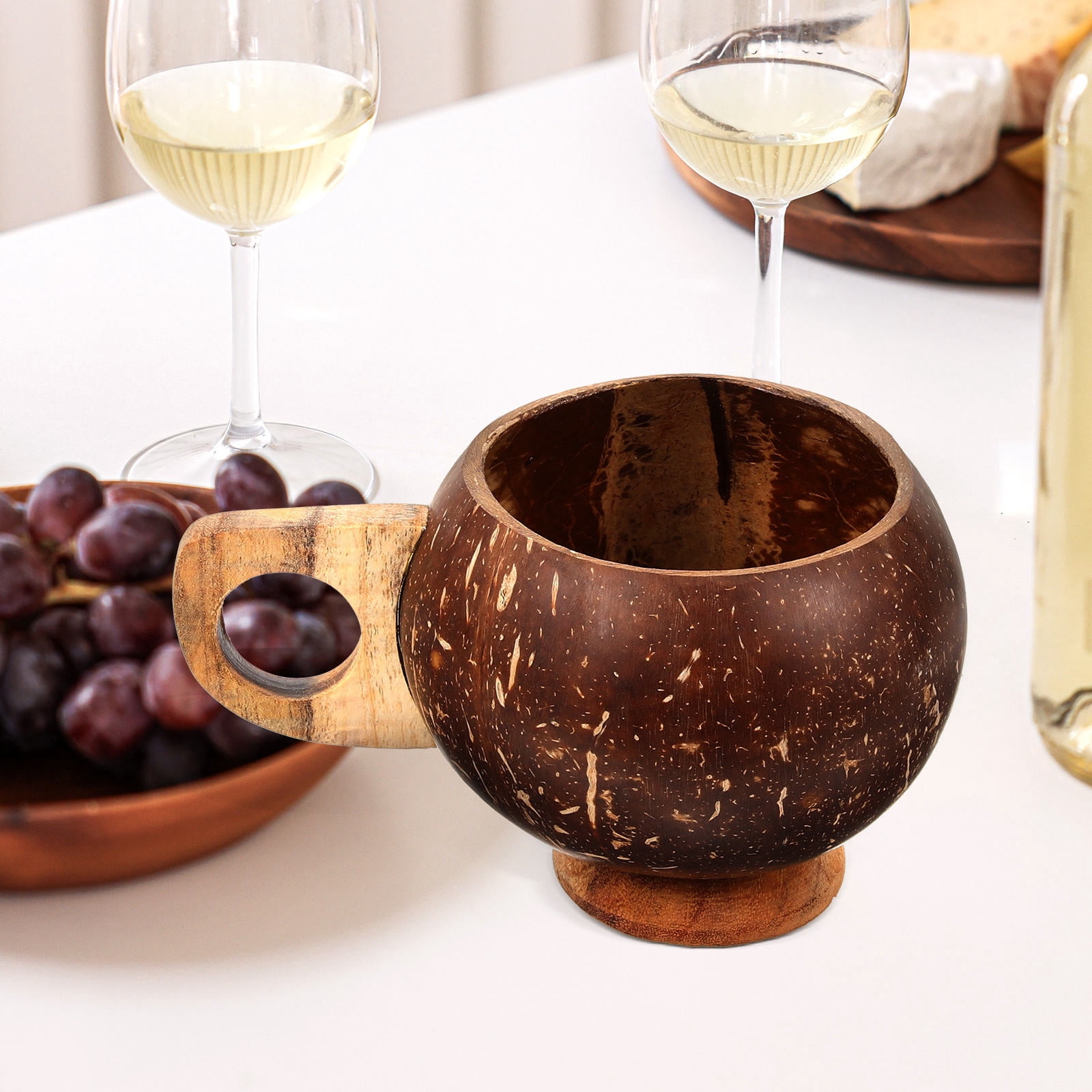 Milisten Coconut Shell Cup Light Brown 1Set 5.9x4.3x3.3in - Walmart.com