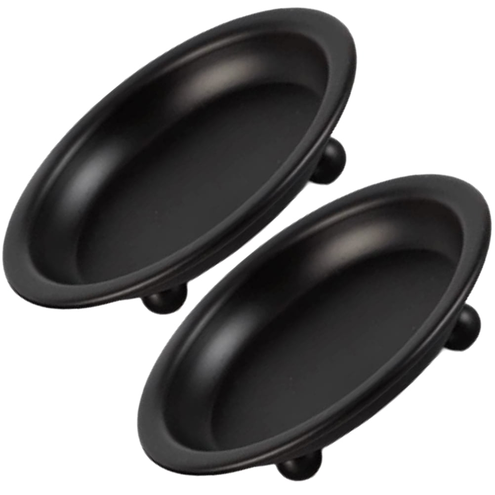 Milisten Candle Holder Trays for Pillar Candles Iron 2pcs Black for ...