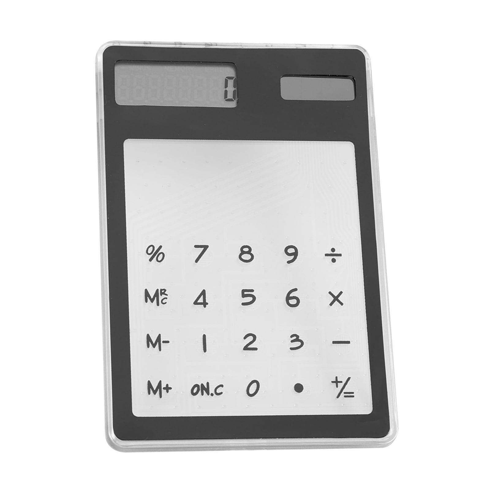 Milisten Portable Solar Black Calculator Transparent Touch Panel for ...