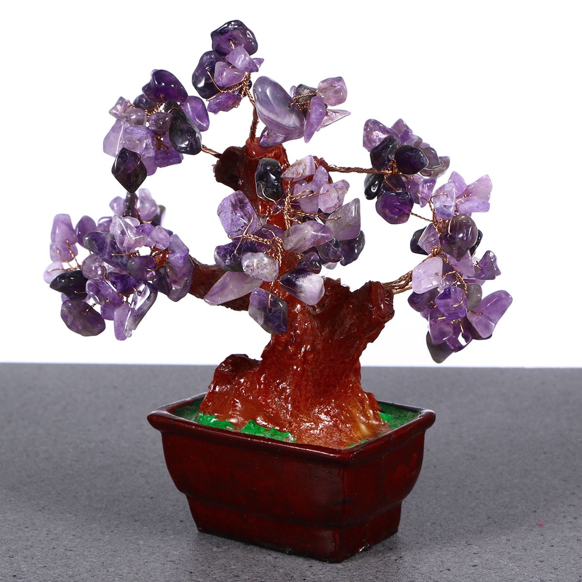 Milisten Purple Plastic Crystal Flowers Arrangement for Home Decoration ...
