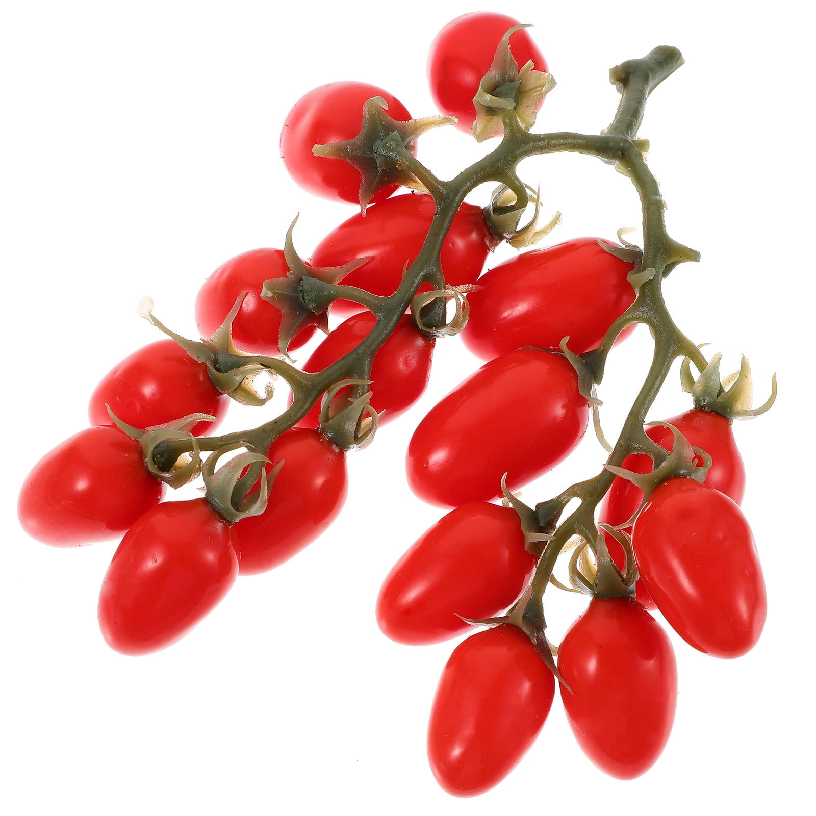 Milisten Red Plastic Artificial Cherry Tomato Round Realistic For Party ...