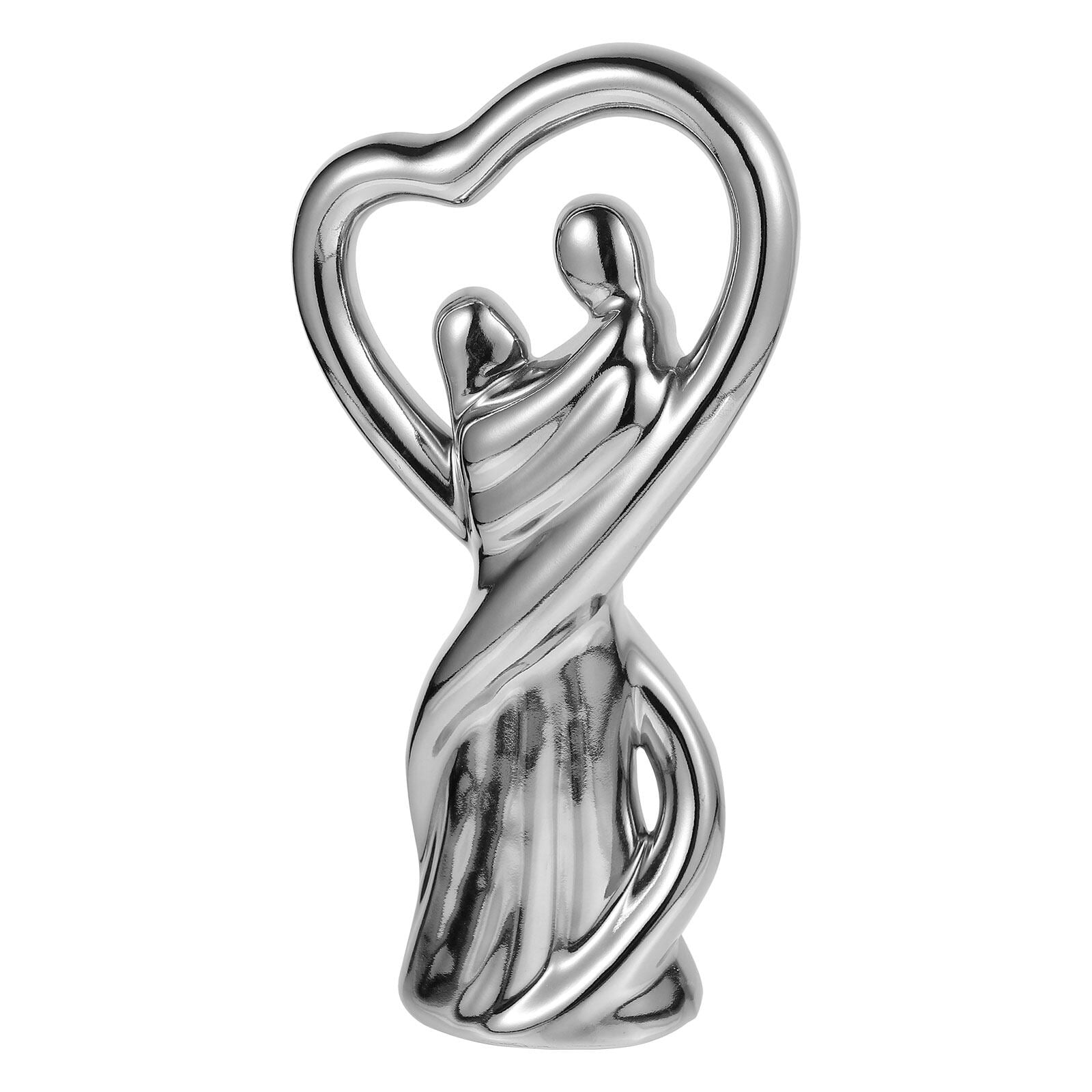 Milisten Romantic Lovers Embrace Statue Silver Hugging Lovers ...