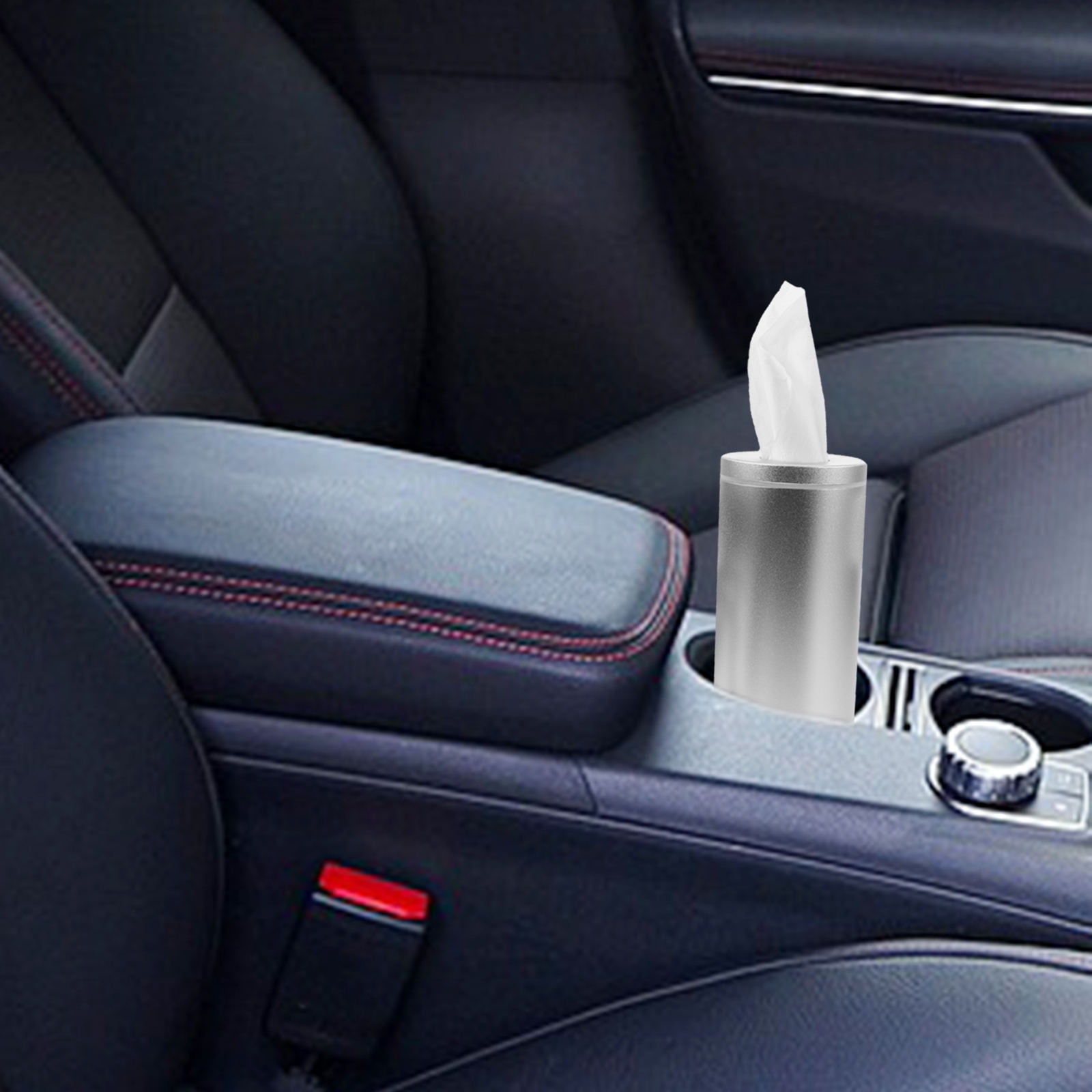 Milisten Round Tissue Box Holder for Car with Cup Holder Design Made of ...