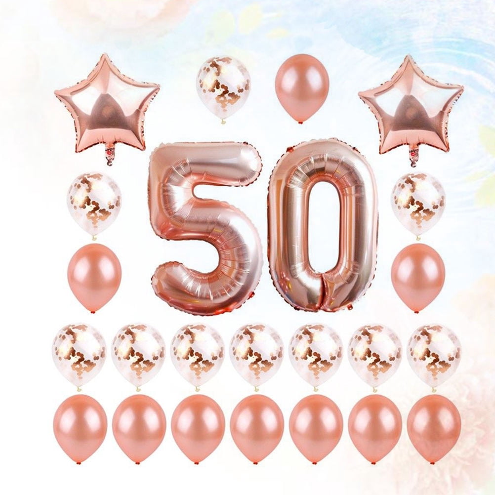 Milisten Sequined Balloons 24Pcs Balloons Set Golden Rose Gold for ...