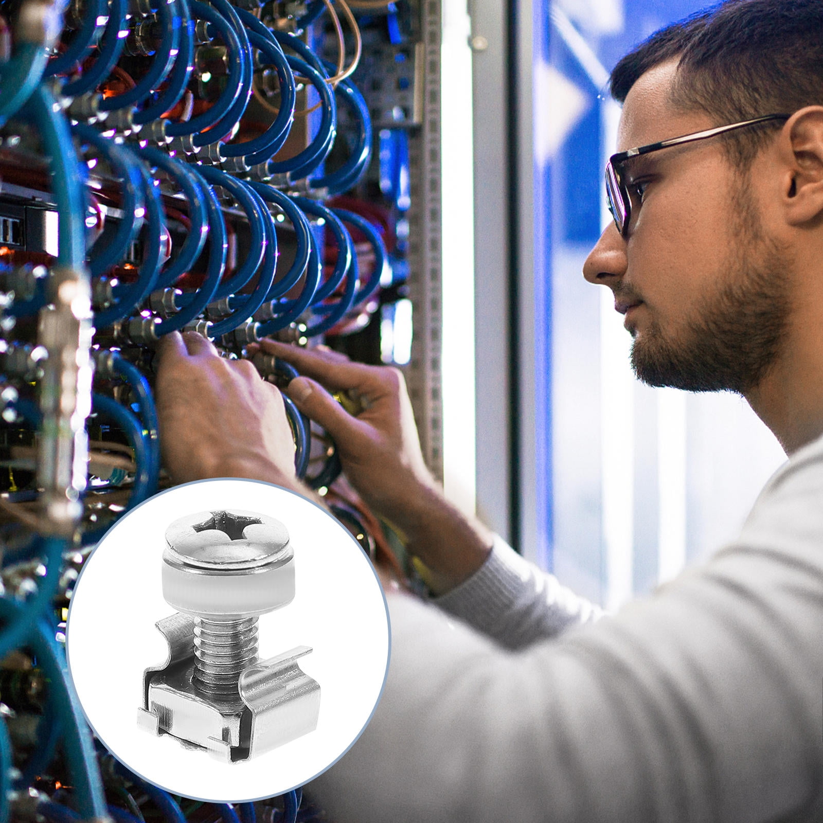 Milisten Server Rack Mounting 16 Sets Cage Nut and Screw Set with ...