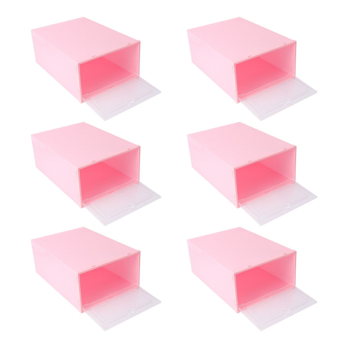 Milisten Closet Storage Shoes Case Plastic Pink 6Pack 15.7x13.4x4.9in ...