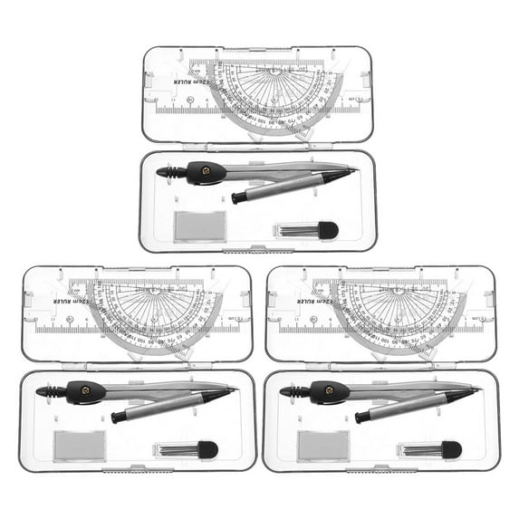 Milisten Math Tool Kit Compass Ruler Protractor Multi Metal for Drawing ...