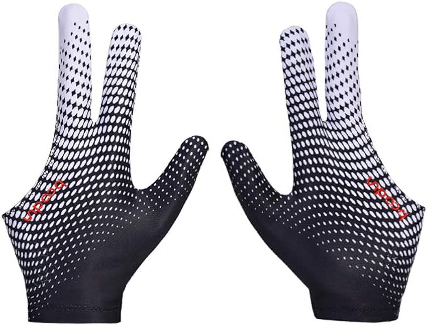 Milisten Snooker Gloves Stretchy 3 Finger Pool Cue Gloves Anti Slip ...