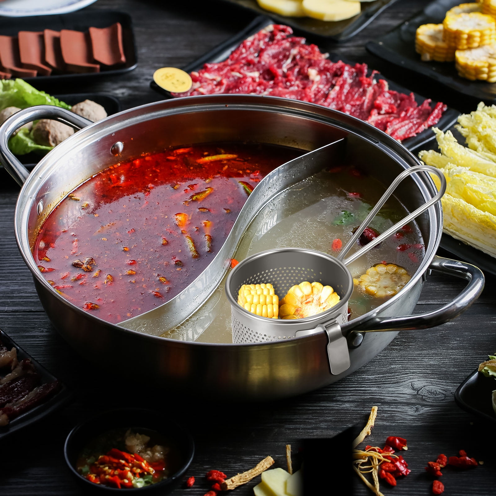 Milisten Hot Pot Basket Hot-pot Separation Sieve Stainless Steel 1Pack ...