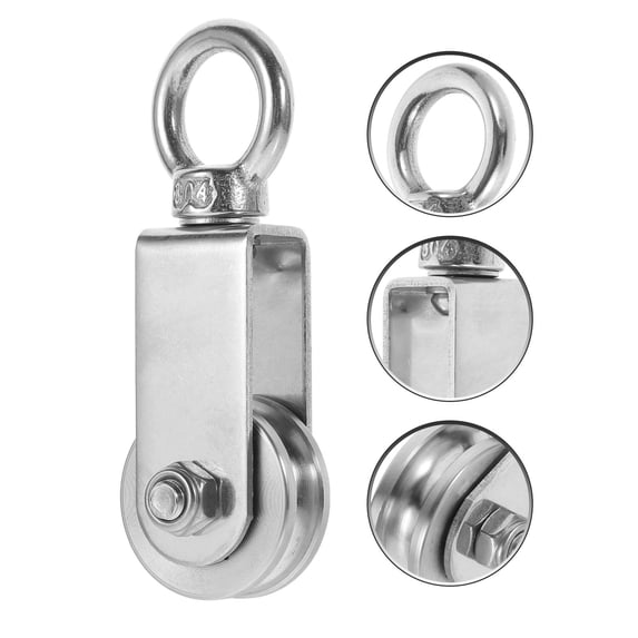 Milisten Stainless Steel Fixed Pulley Wheel Swivel Pulley ...