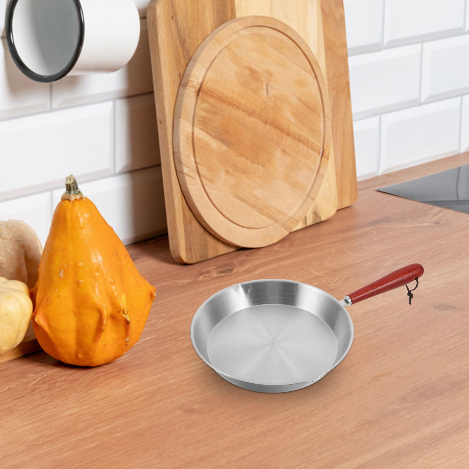 Milisten Stainless Steel Flat Bottom Pan Nonstick Frying Skillet for ...