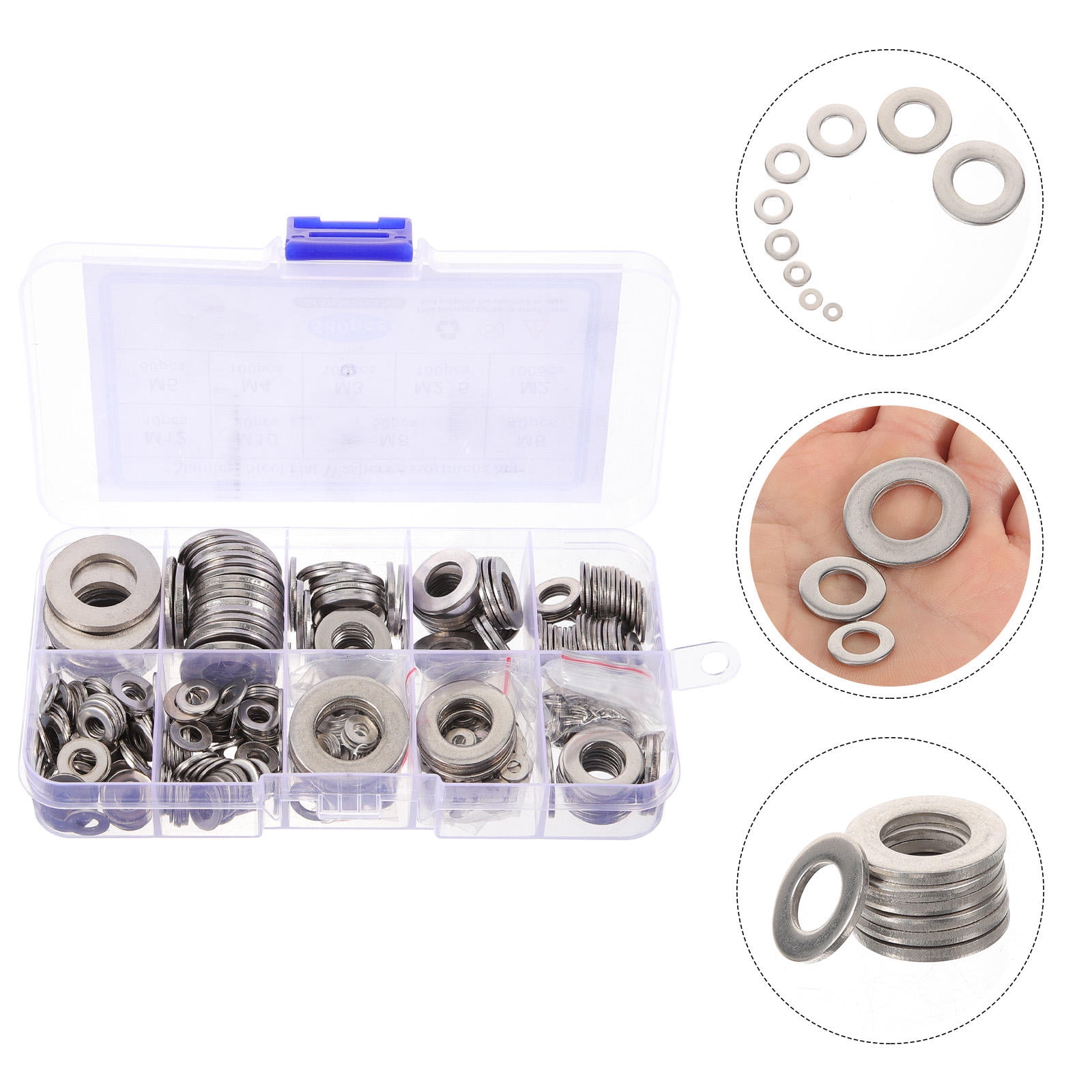Milisten Stainless Steel Washers 580PCS Silver For Wear Resistant ...