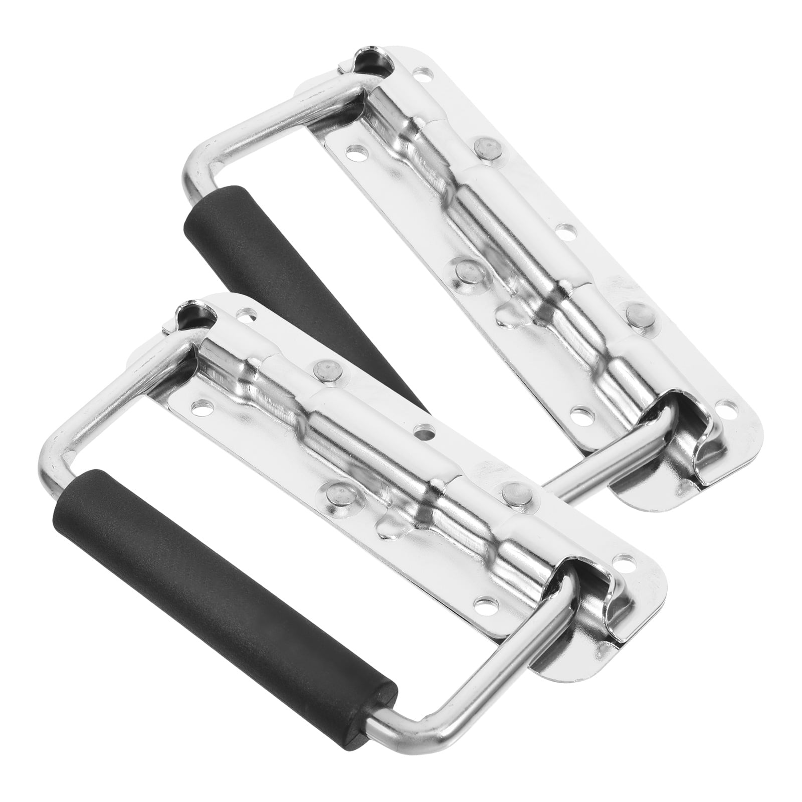 Milisten Tool Box Lift Door 2Pcs Iron Folding Handles With Rubber Grip ...