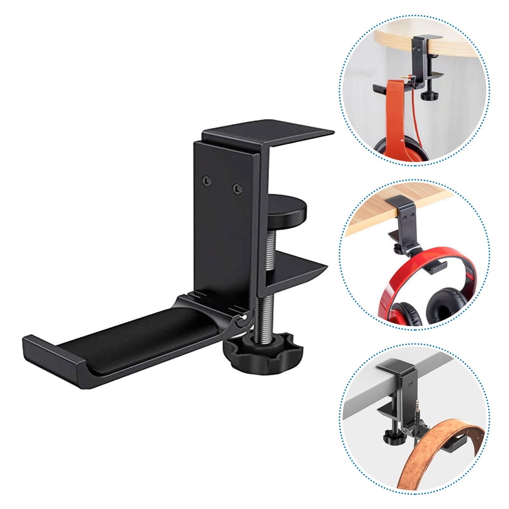 Milisten Black Folding Under Desk Headset Holder Stand for Headphones ...