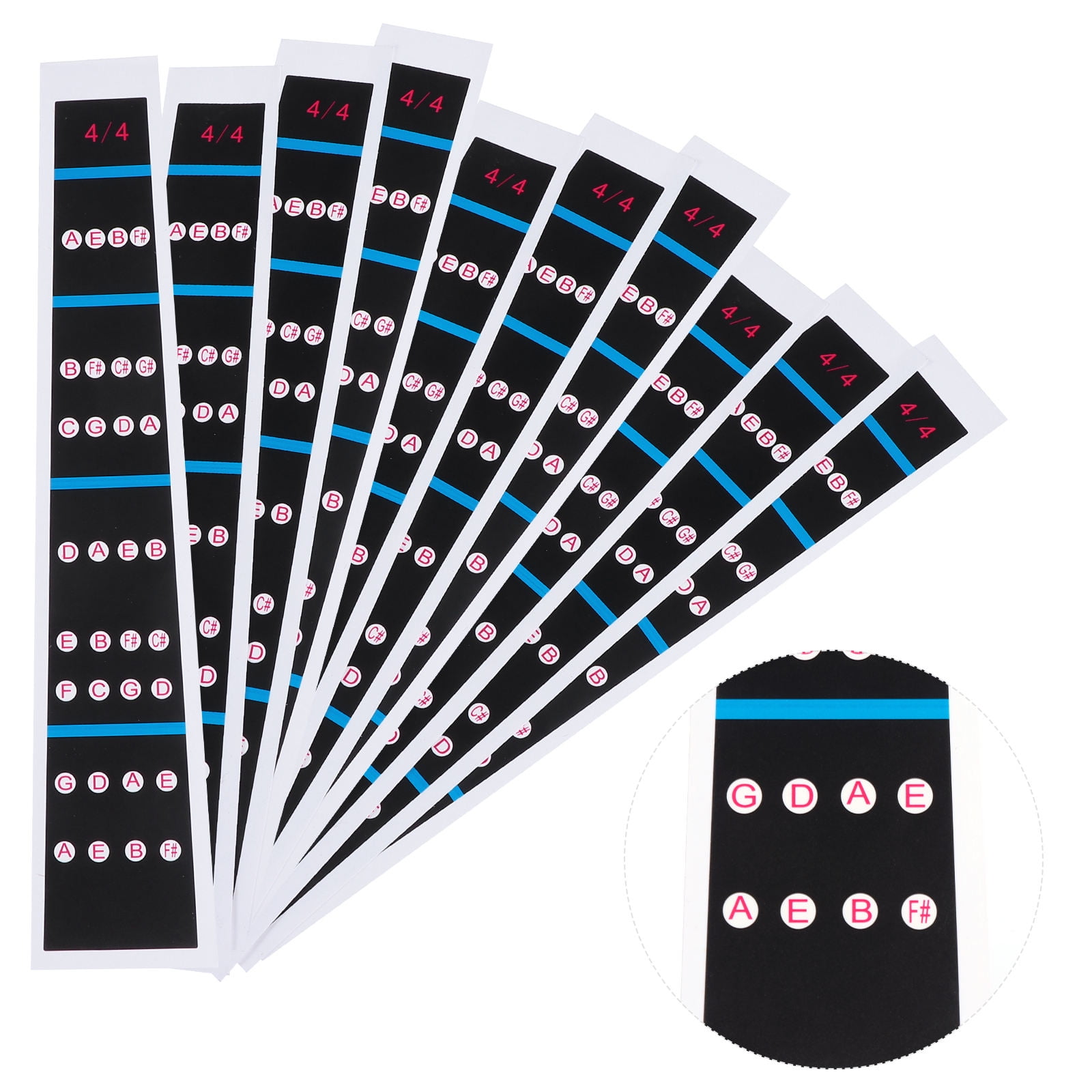 Milisten Violin Finger Stickers Assorted Color 10 Sheets 8.6X1.7In ...
